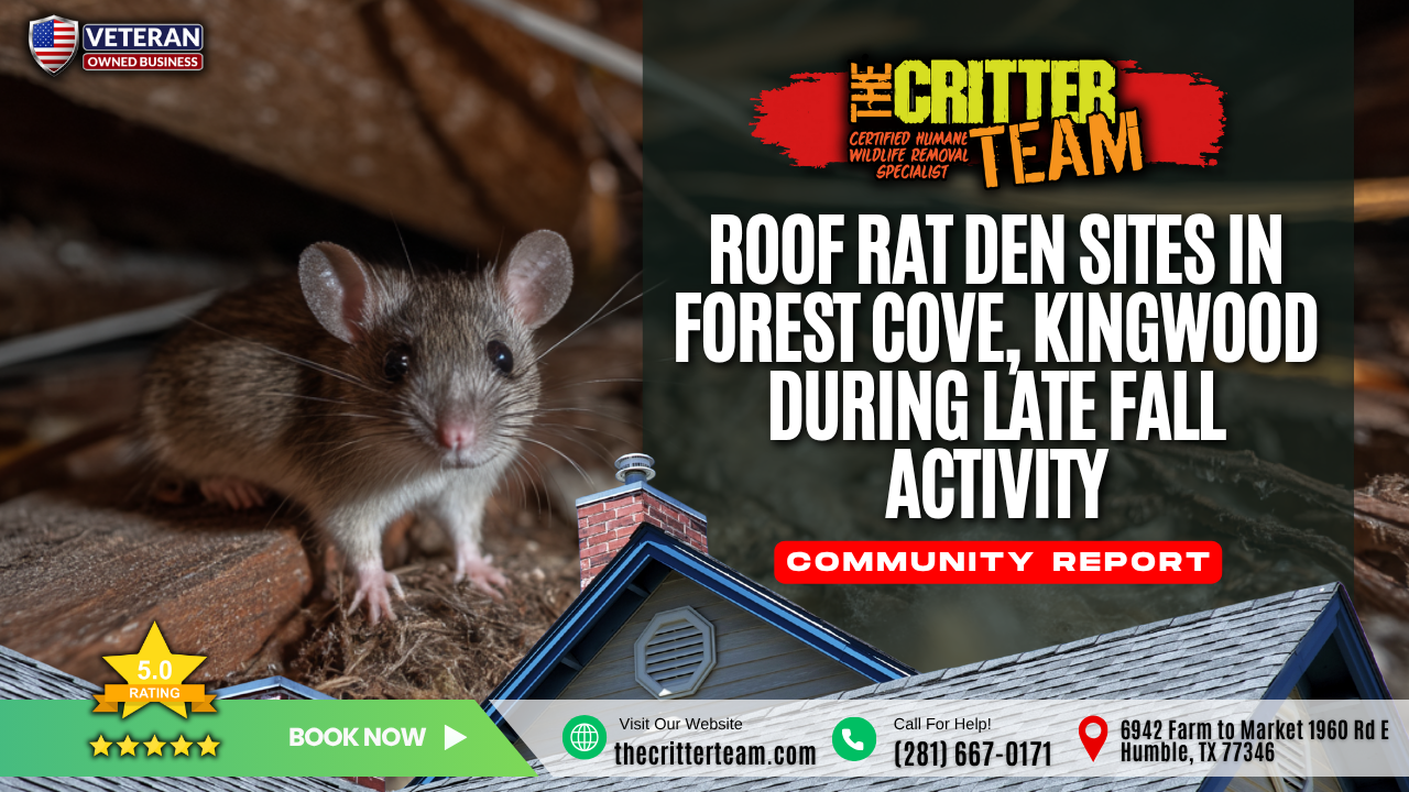 Roof Rat Den Sites in the Forest Cove Neighborhood of Kingwood, TX ...
